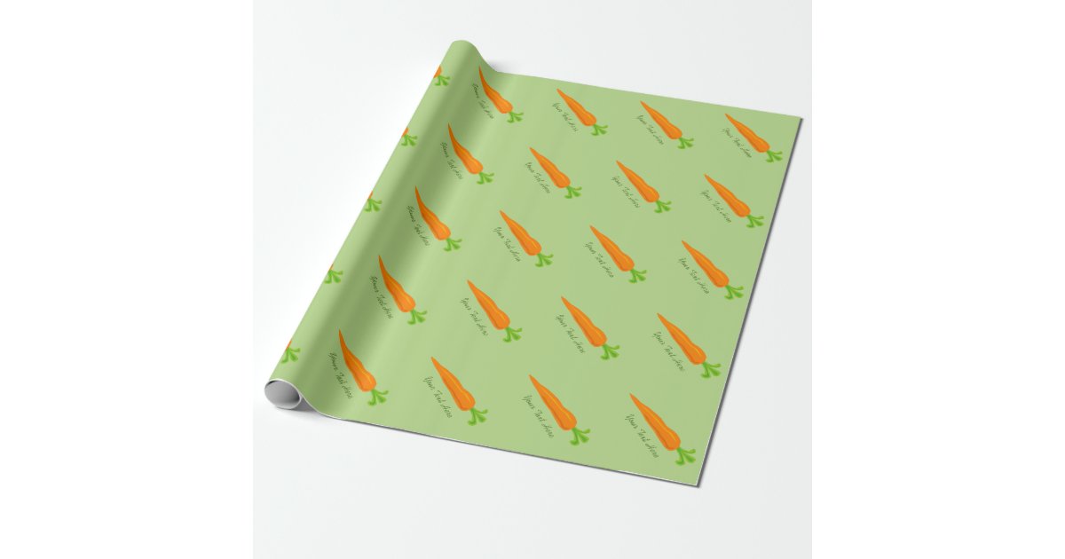 Personalizied cute carrot vegetable wrapping paper | Zazzle