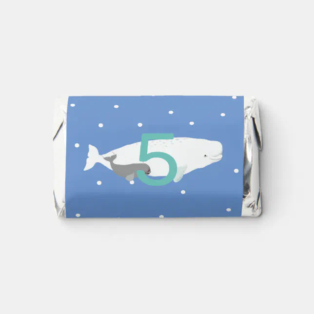 Personalozed Beluga Whale Kids Birthday Party Hershey's Miniatures | Zazzle