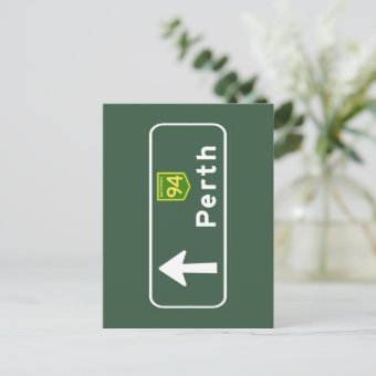 Perth, Australia Road Sign Postcard | Zazzle