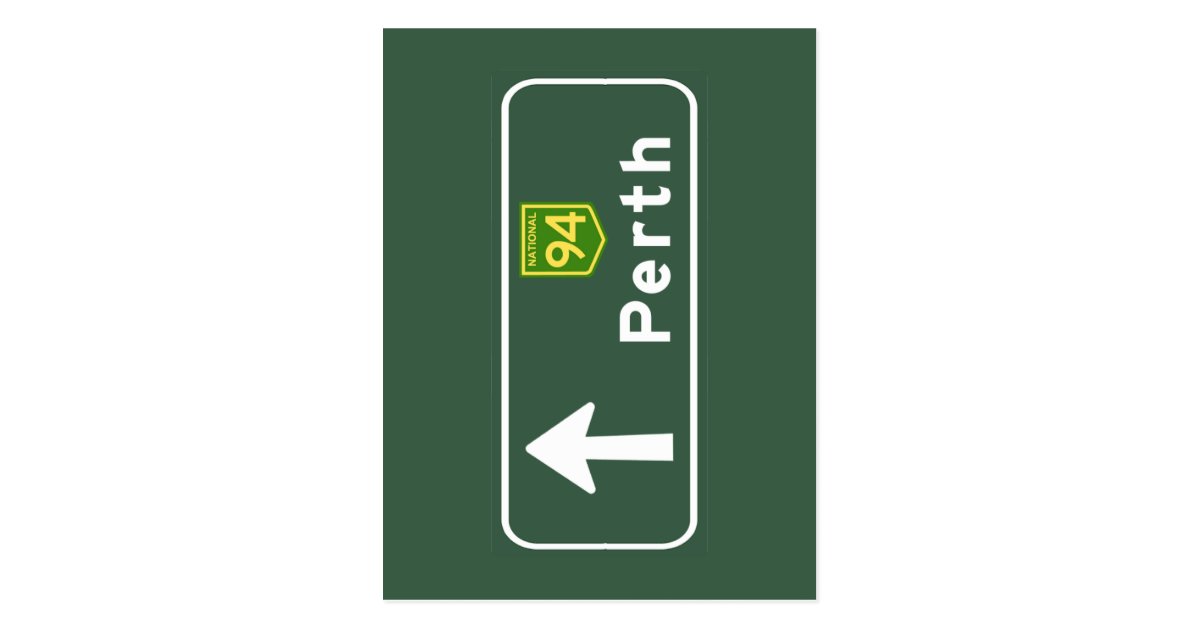 Perth, Australia Road Sign Postcard | Zazzle.com