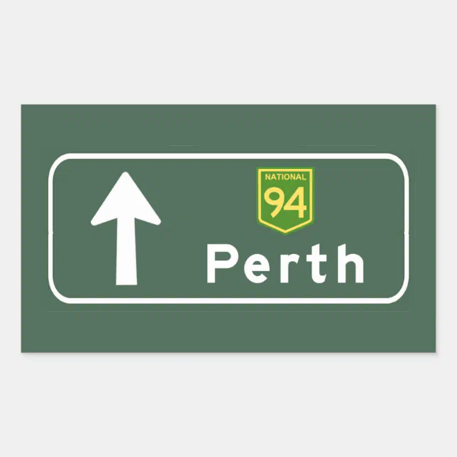 Perth, Australia Road Sign Rectangular Sticker | Zazzle