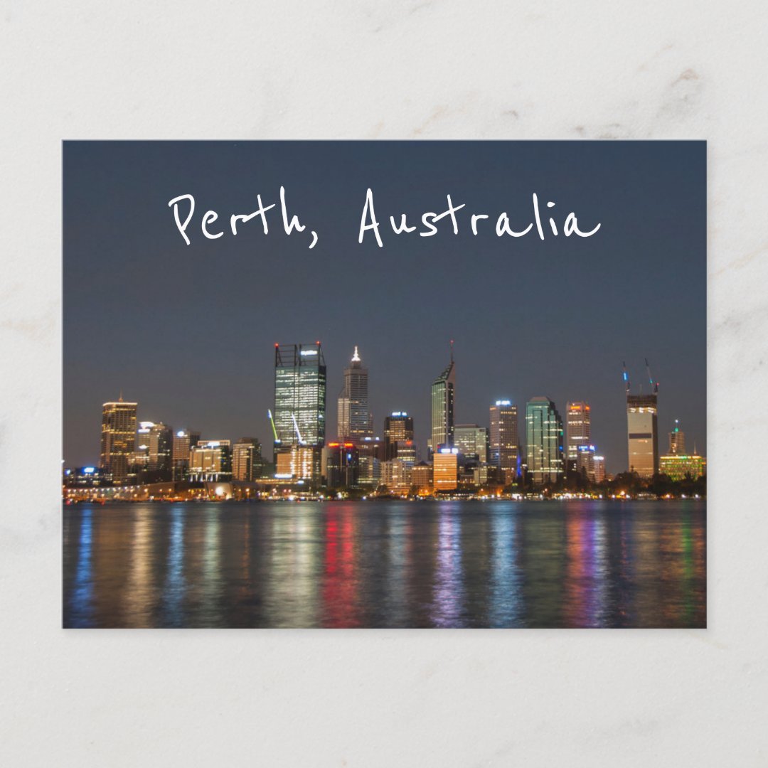 Perth, Australia, Skyline by night Postcard | Zazzle