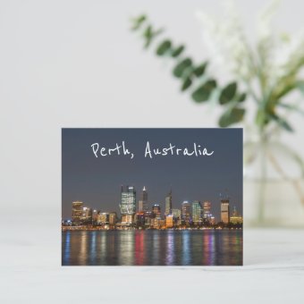 Perth, Australia, Skyline by night Postcard | Zazzle