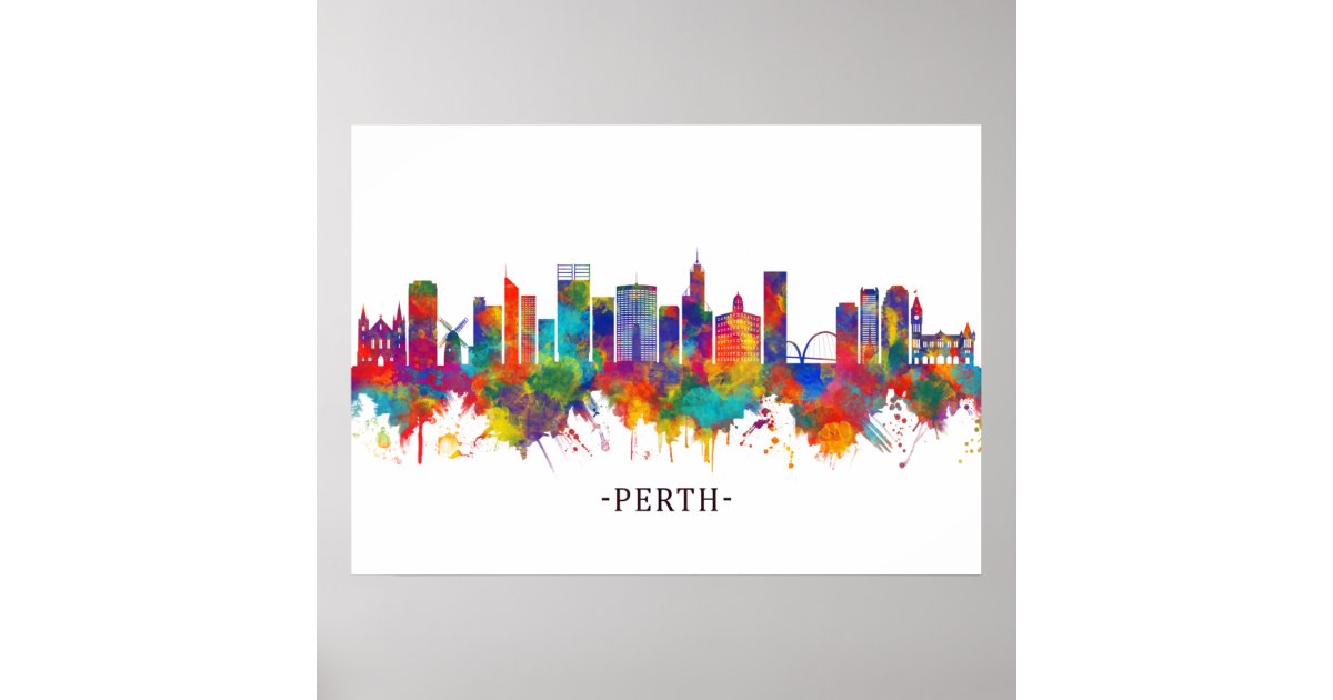 Perth Australia Skyline Poster | Zazzle