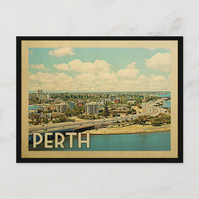 Perth Australia Vintage Travel Postcard | Zazzle