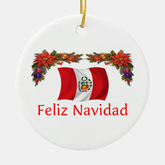 Peru Christmas Ceramic Ornament | Zazzle