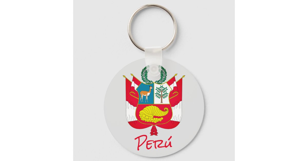 Peru Coat of Arms Keychain | Zazzle