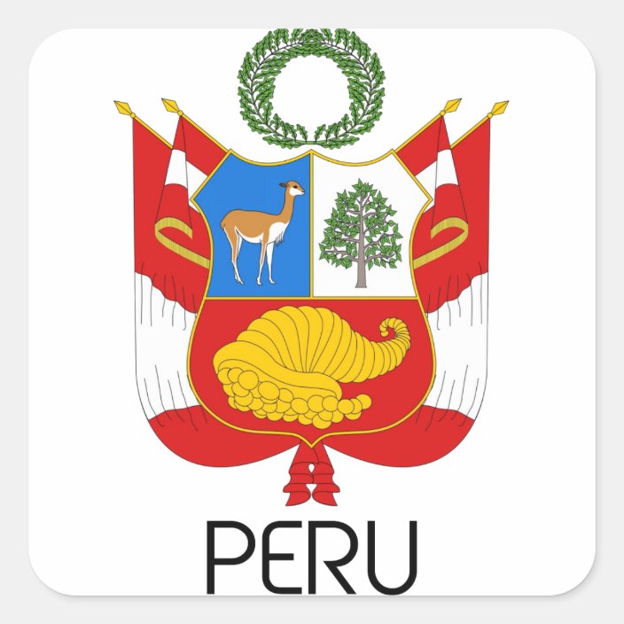PERU - emblem/flag/coat of arms/symbol Square Sticker | Zazzle.com