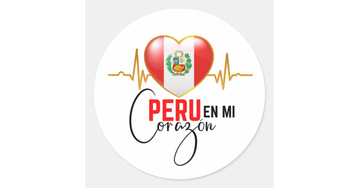 Peru en mi Corazon Peruvian Pride Classic Round Sticker | Zazzle