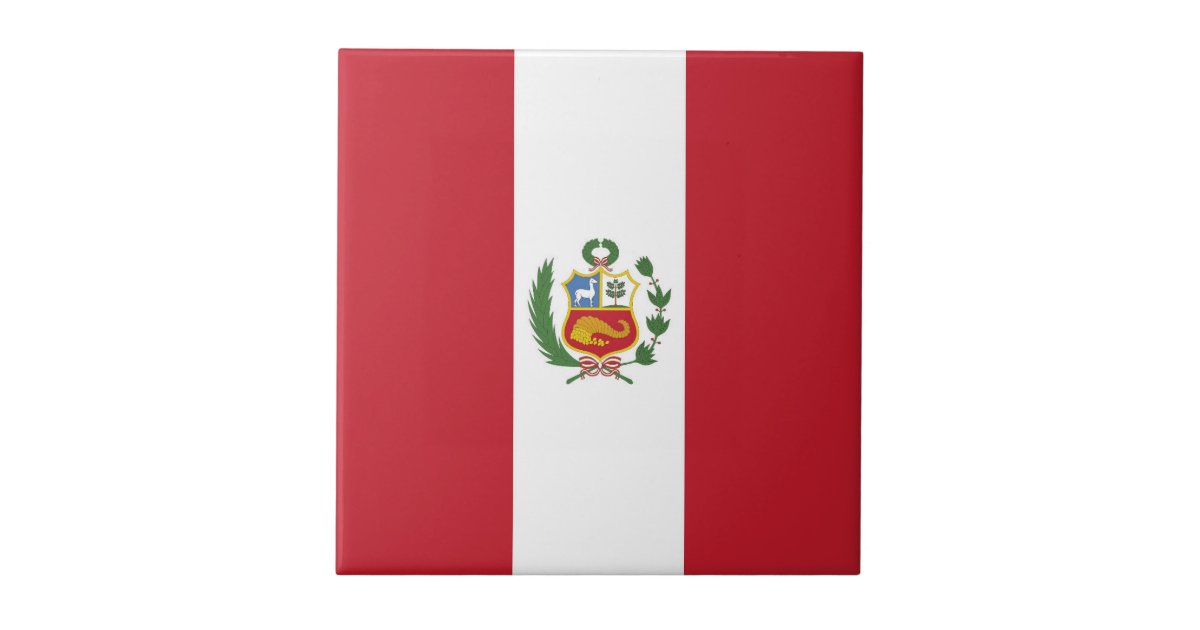 Peru flag ceramic tile | Zazzle