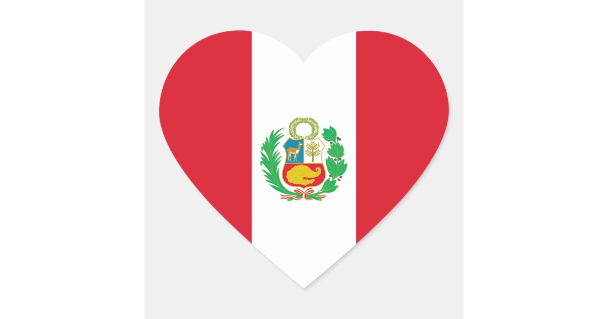 Peru Flag Heart Sticker | Zazzle