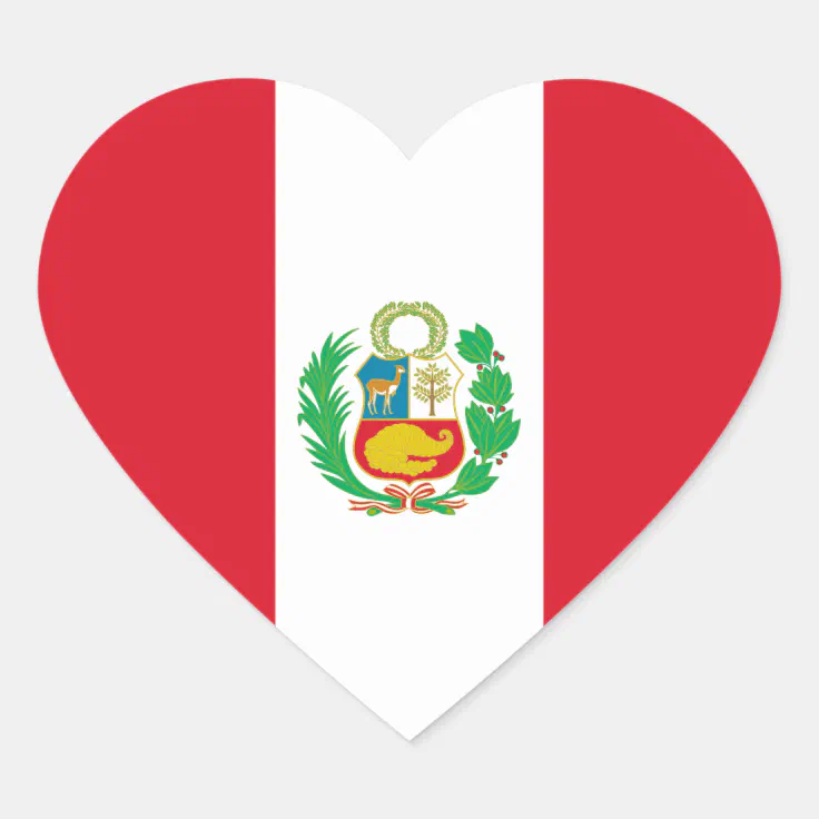 Peru Flag Heart Sticker | Zazzle
