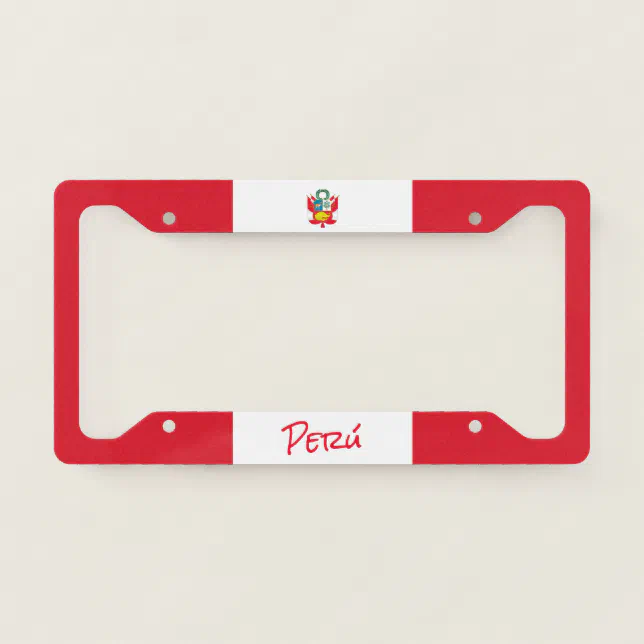 Peru Flag License Plate Frame | Zazzle
