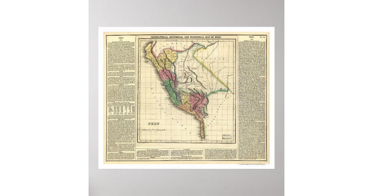 Peru History Map - 1822 Poster | Zazzle