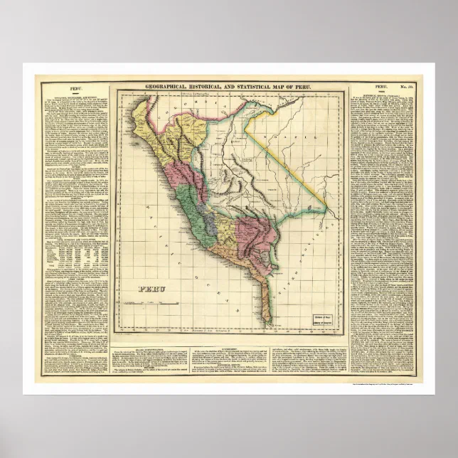 Peru History Map - 1822 Poster | Zazzle