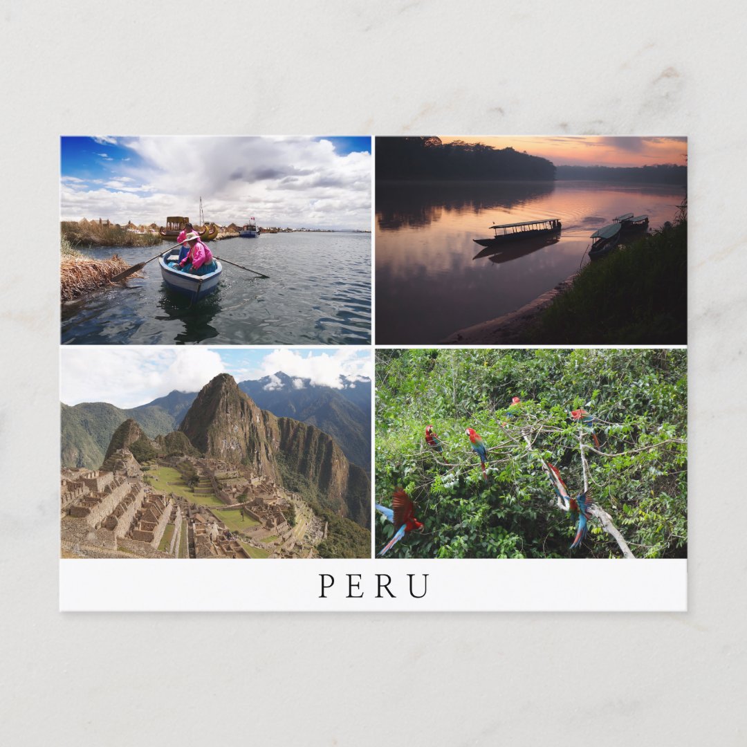 Peru landscapes in collage souvenir postcard | Zazzle