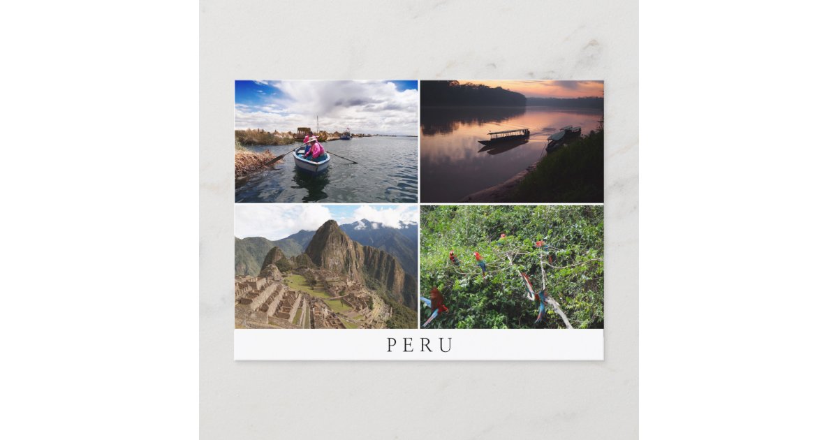 Peru landscapes in collage souvenir postcard | Zazzle