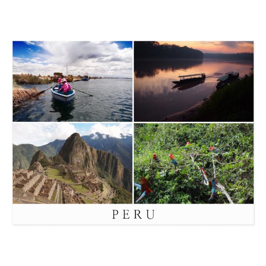 Peru landscapes in collage souvenir postcard | Zazzle.com