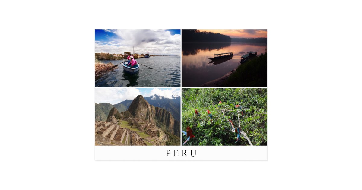 Peru landscapes in collage souvenir postcard | Zazzle.com
