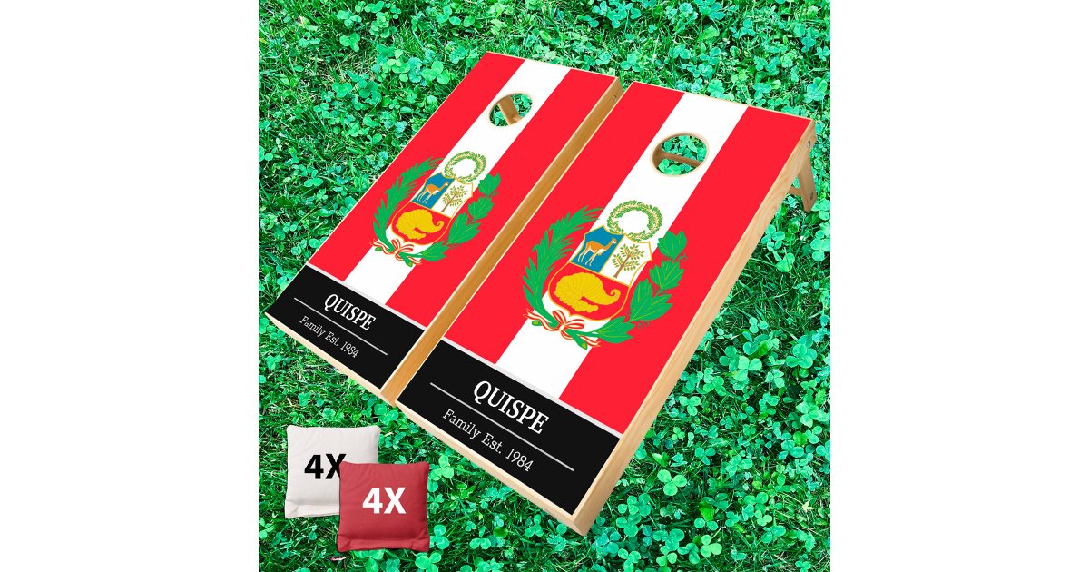 Peru & Peruvian Flag personalized / Family Fun Cornhole Set | Zazzle