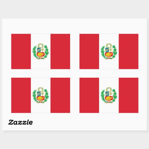 Peru/Peruvian Flag Rectangular Sticker | Zazzle
