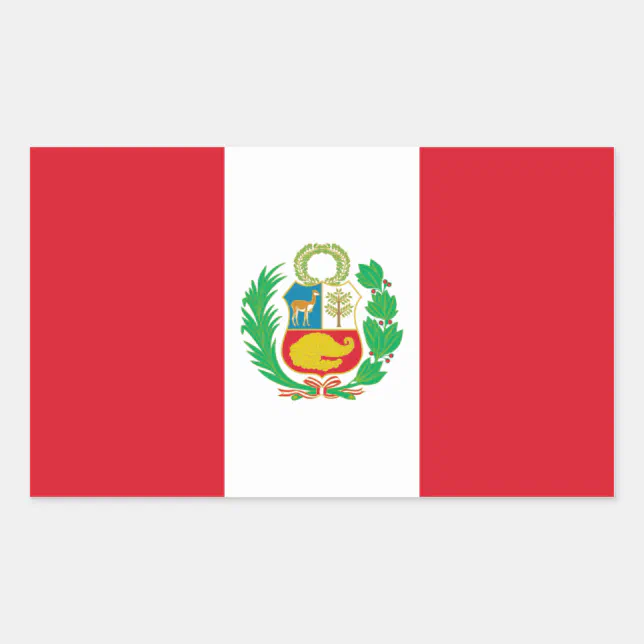 Peru/Peruvian Flag Rectangular Sticker | Zazzle