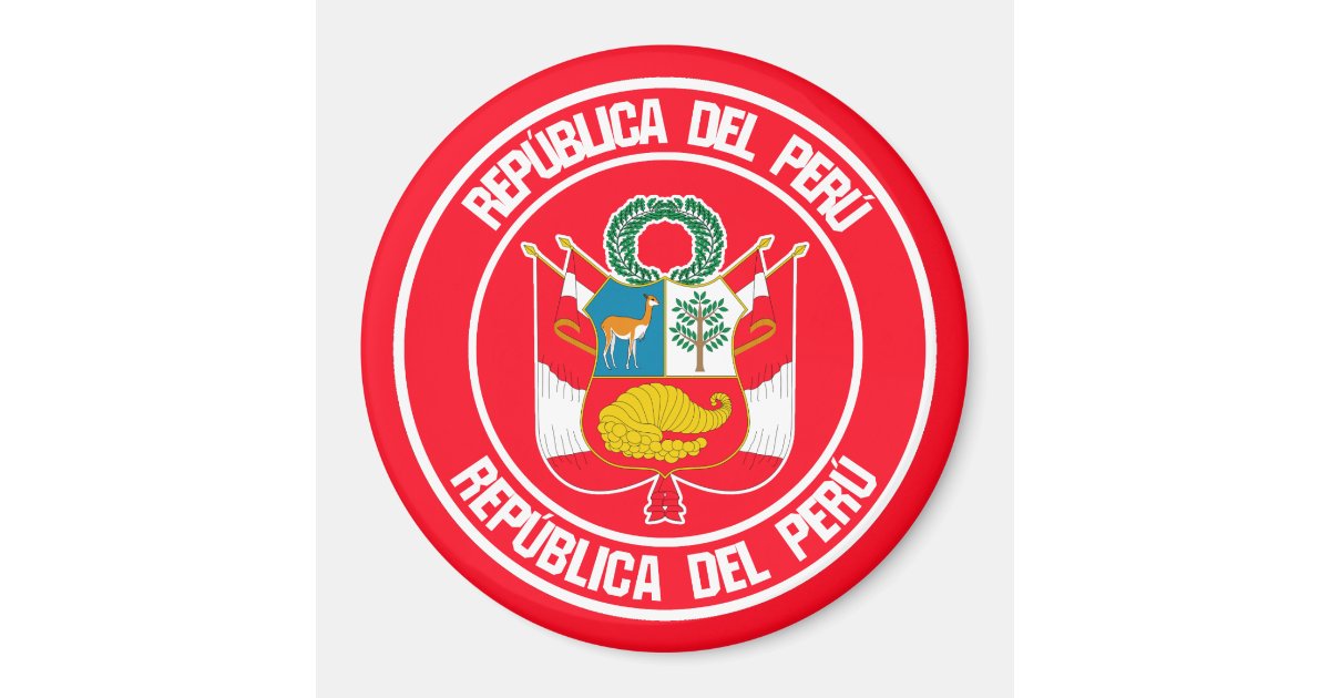 Peru Round Emblem Magnet | Zazzle
