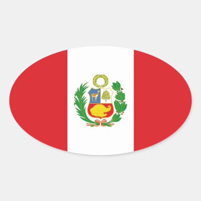 Peru State Flag Oval Sticker | Zazzle
