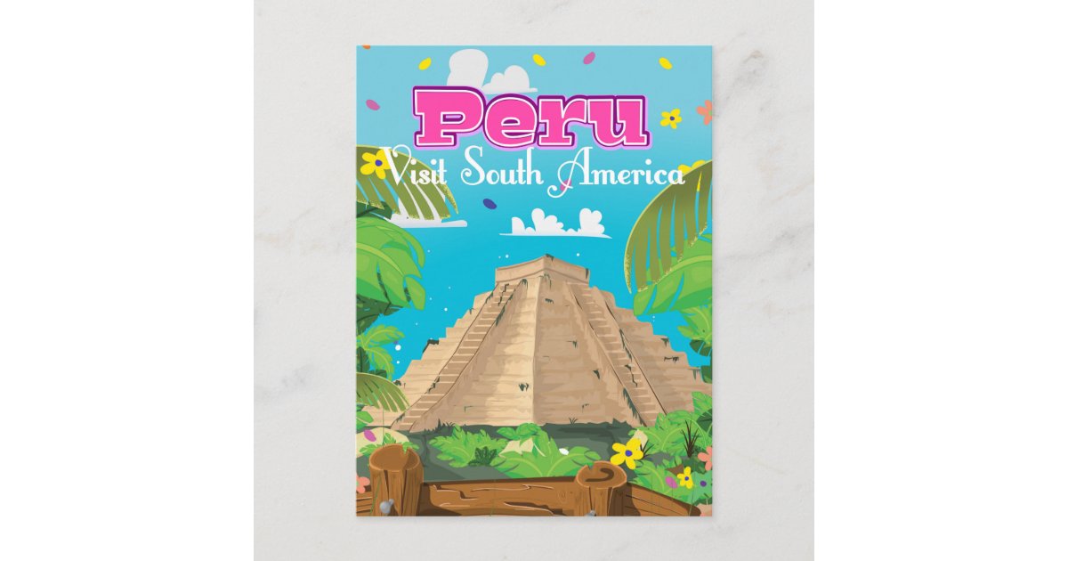 Peru Travel poster art. Postcard | Zazzle