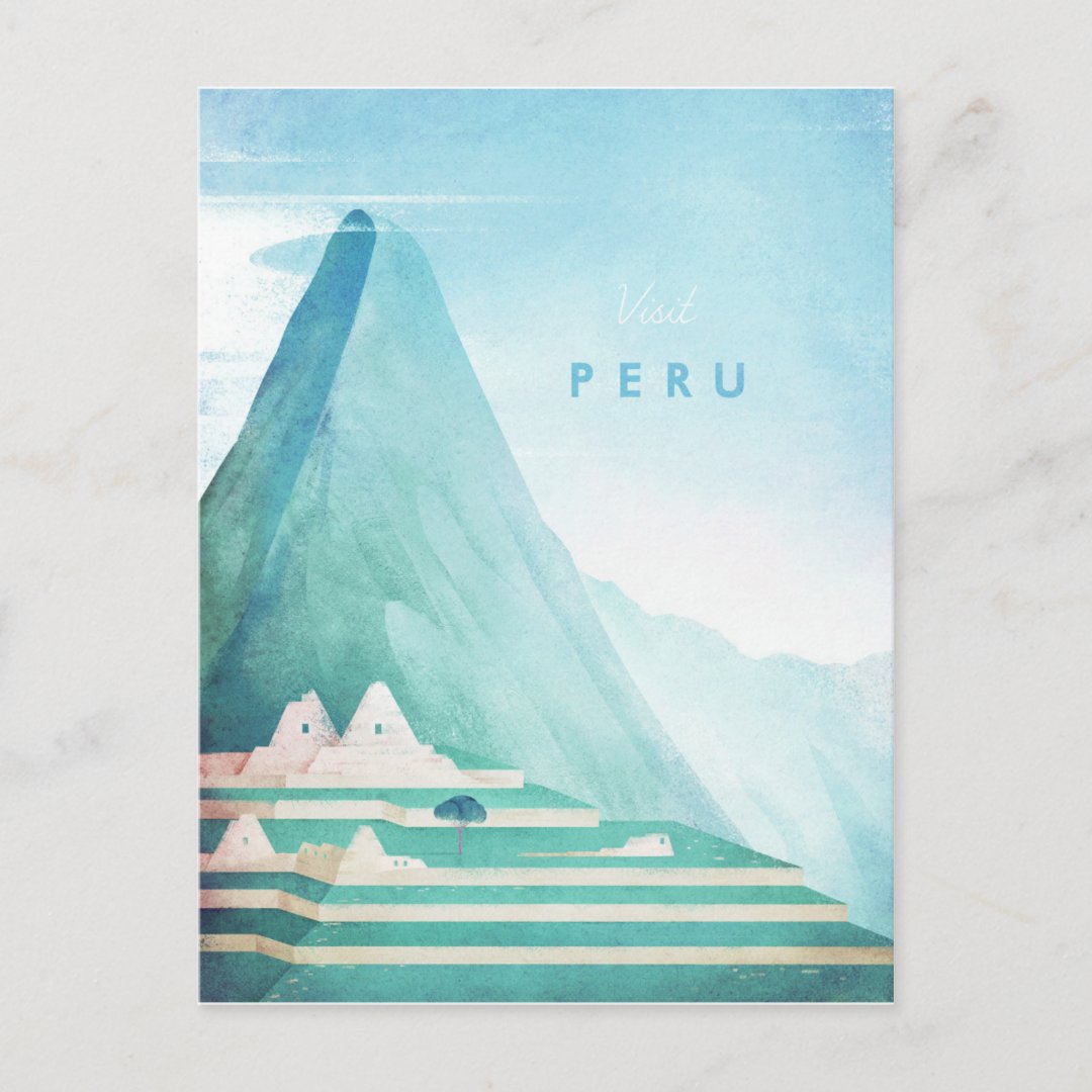 Peru Vintage Travel Poster - Art Postcard | Zazzle