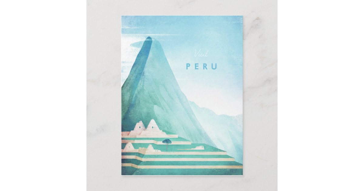 Peru Vintage Travel Poster - Art Postcard | Zazzle