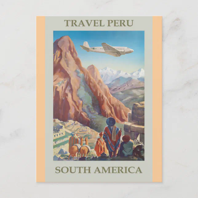 Peru Vintage Travel Poster Postcard | Zazzle