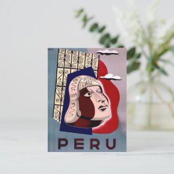 Peru Vintage Travel Poster Restored Postcard | Zazzle
