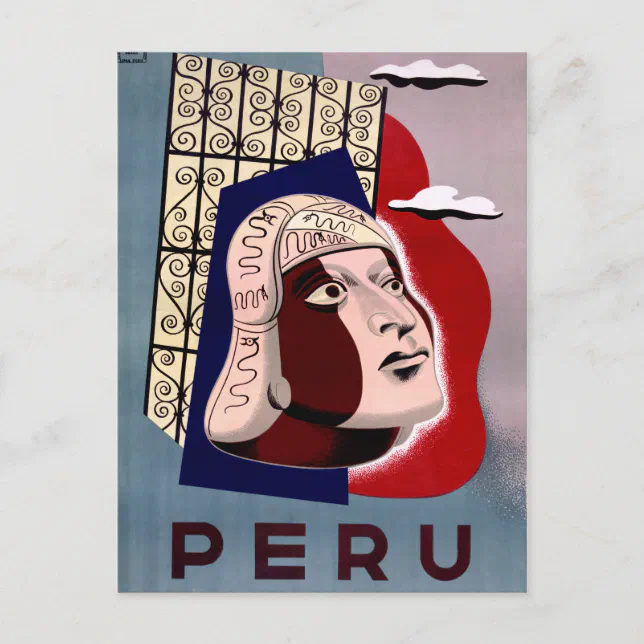 Peru Vintage Travel Poster Restored Postcard | Zazzle