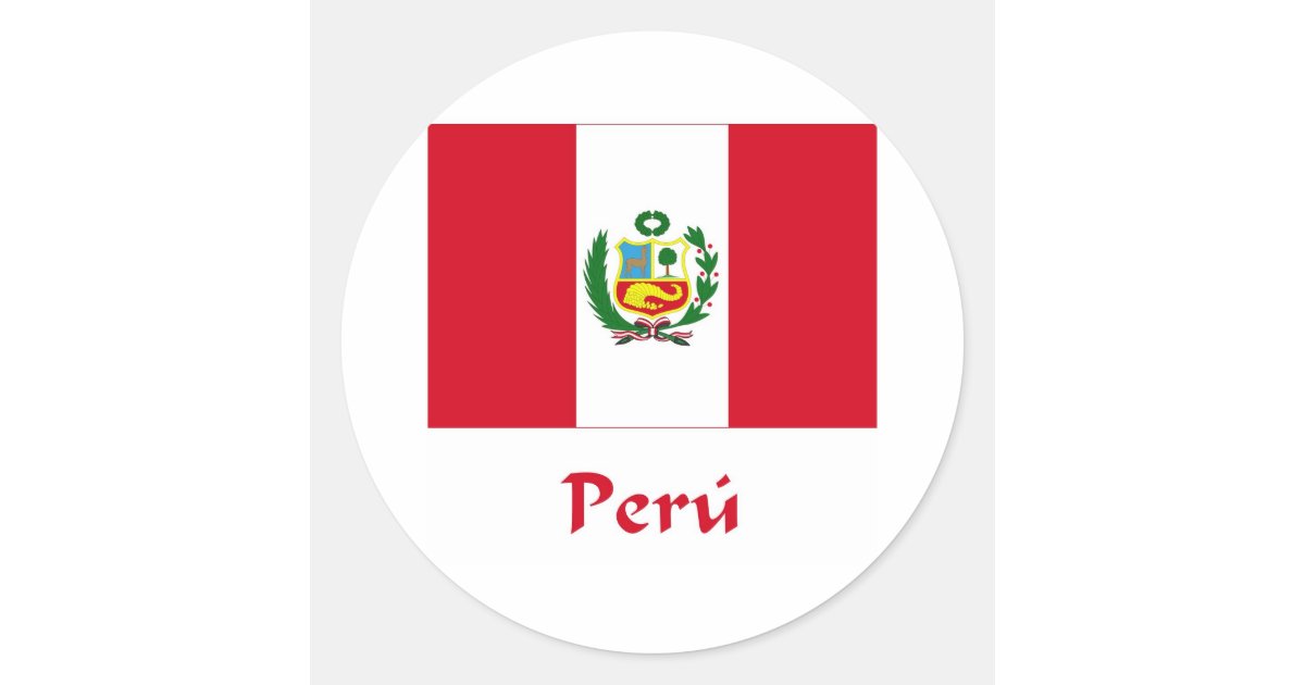 Peruvian Flag Classic Round Sticker | Zazzle