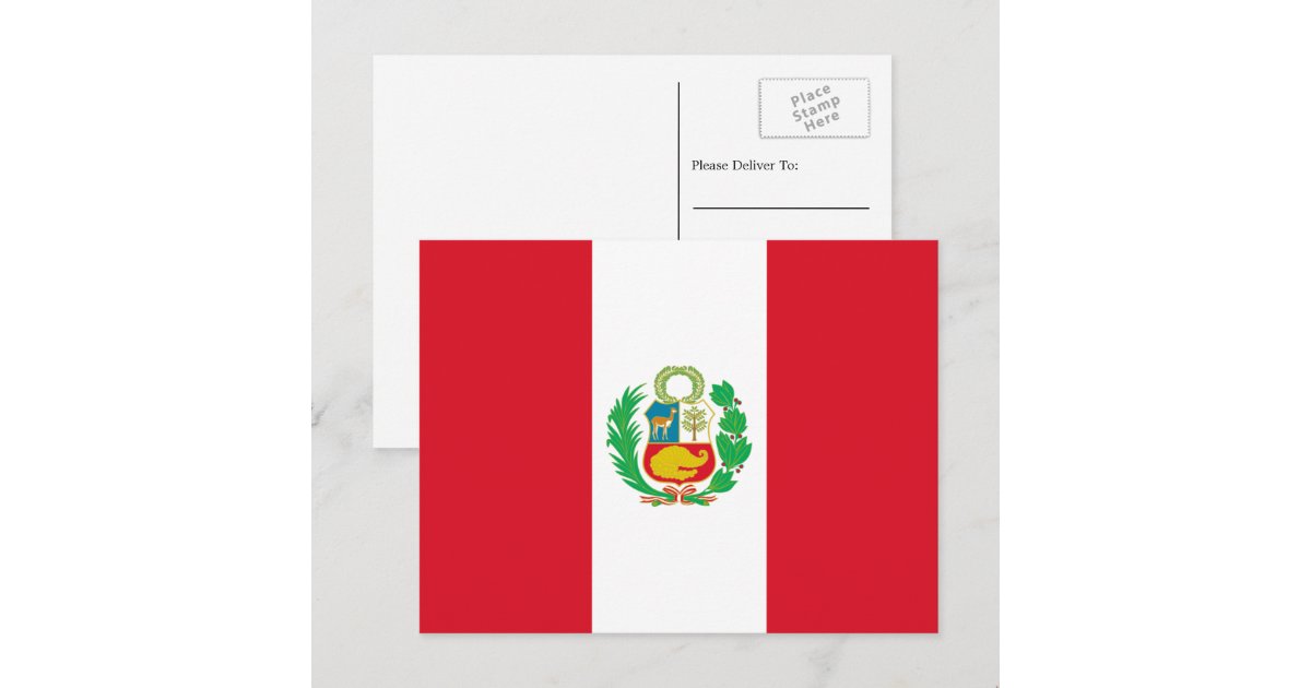 Peruvian Flag, Flag of Peru Postcard | Zazzle