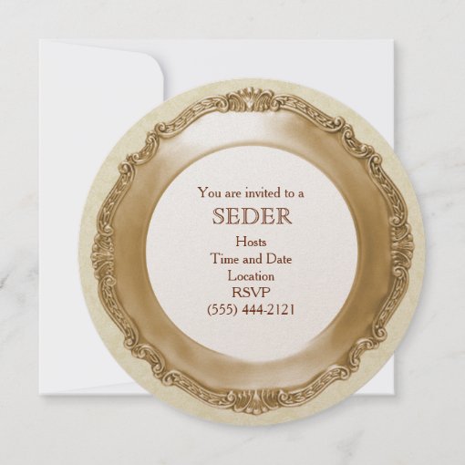 Pesach Round Seder Plate Invitation | Zazzle