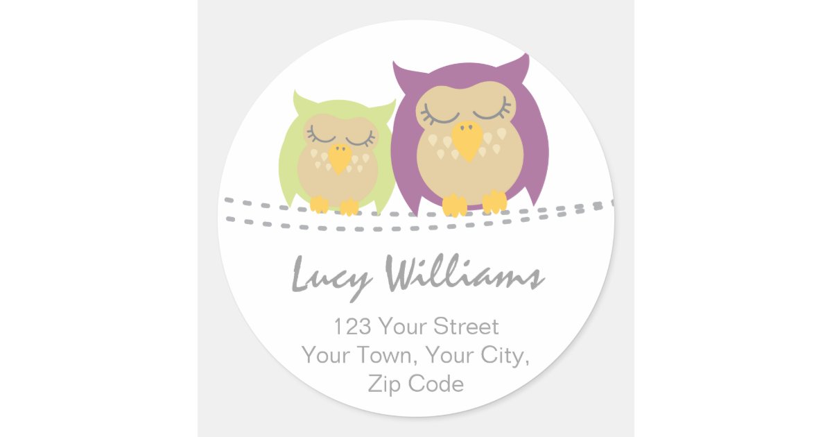 Pesrsonalised Owl Address Stickers | Zazzle