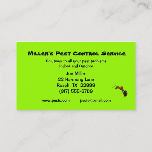 Pest Control Business Card | Zazzle