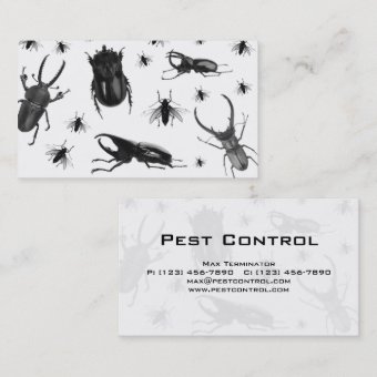 Pest Control Business Card Cockroach Flies | Zazzle