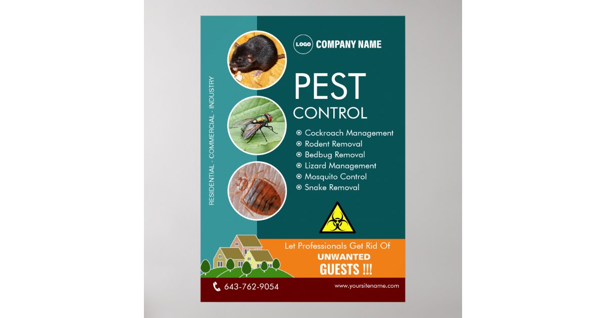 Pest Control Editable Poster | Zazzle