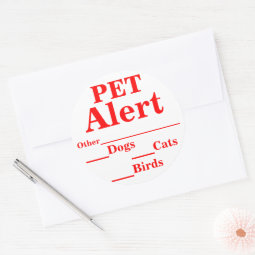 Pet Alert Stickers | Zazzle