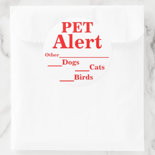Pet Alert Stickers | Zazzle