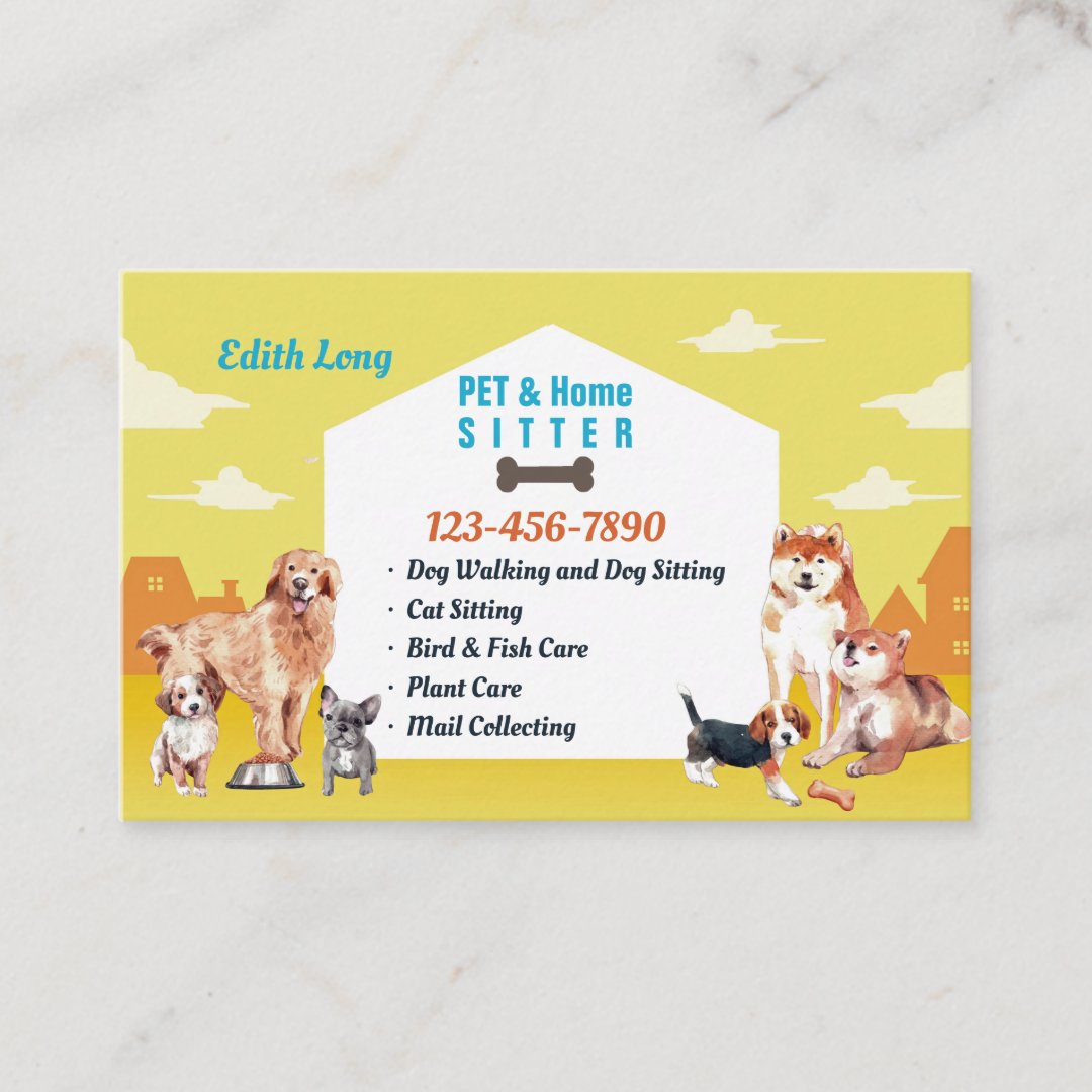 Pet and Home Sitting Service Business Card | Zazzle