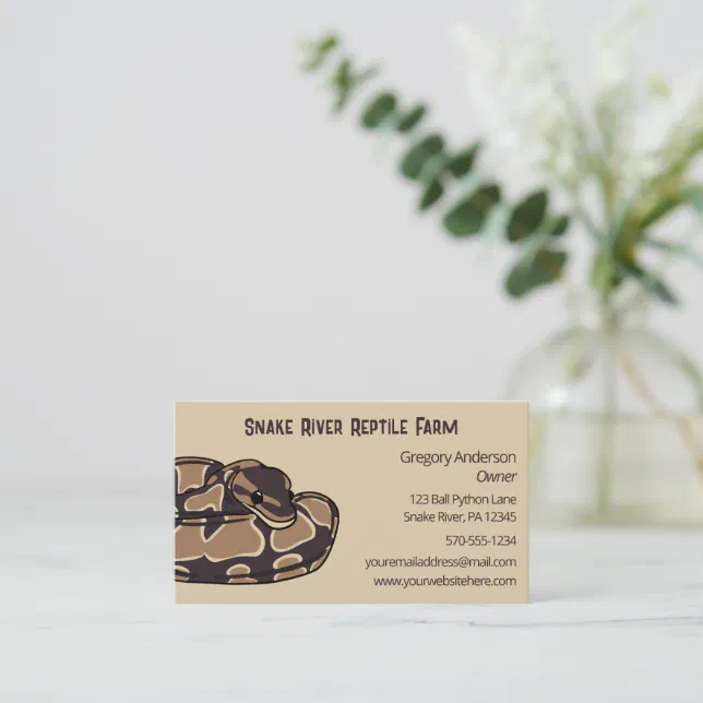 Pet Ball Python Snake Reptile Breeder Business Card | Zazzle