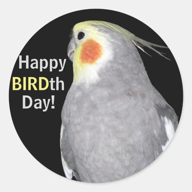 Pet Bird Cockatiel Photo Happy BIRDth Day Birthday Classic Round ...