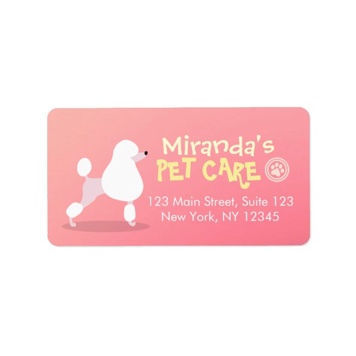 Pet Care Grooming Sitting Adorable Cartoon Dog Label | Zazzle.com