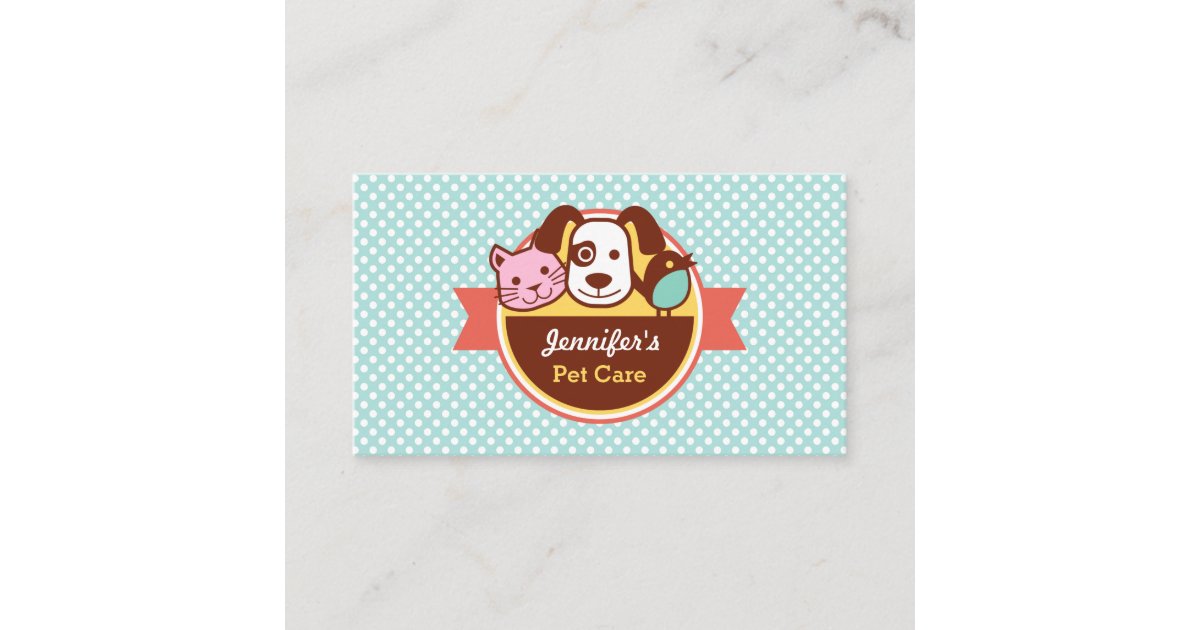 Pet Care Pet Food Shop Business Card | Zazzle