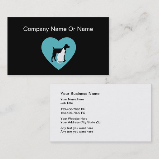 Pet Care Silhouette Business Cards | Zazzle