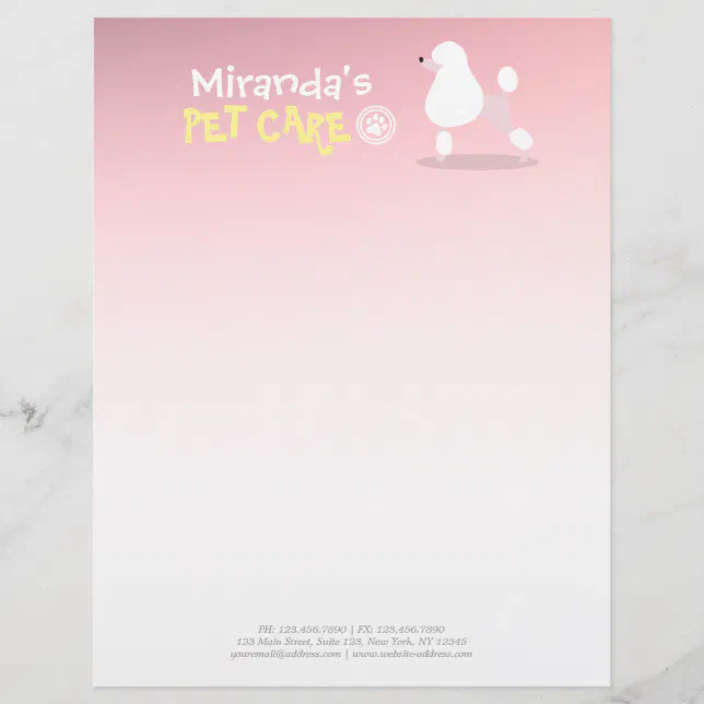 Pet Care Sitting Adorable Cartoon Dog Illustration Letterhead | Zazzle